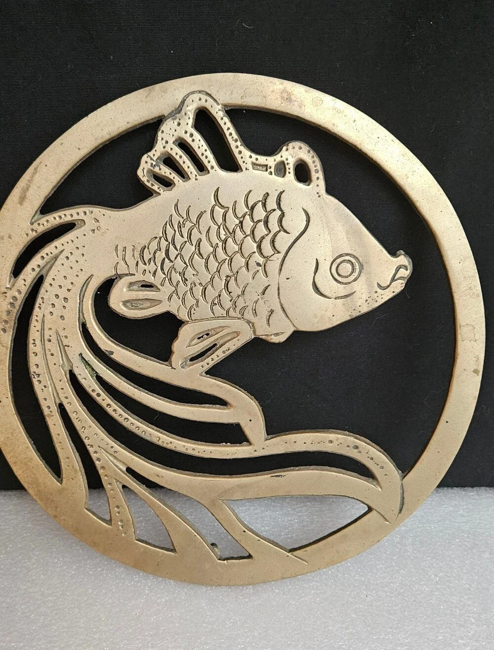 Dining | Brass Koi Fish Pattern Round Trivet Omnibus Of Taiwan | Poshmark